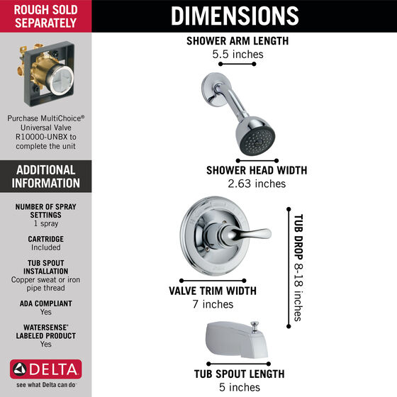 Monitor® 13 Series Tub & Shower Trim (Recertified) in Chrome T13420-R ...