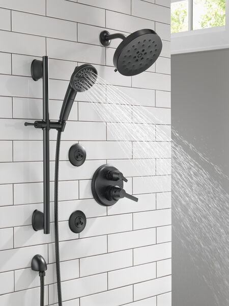 Shower Flange in Matte Black RP6025BL | Delta Faucet