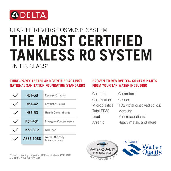 Tankless Under Sink 6-Stage Reverse Osmosis System DWQ1001012 | Delta ...