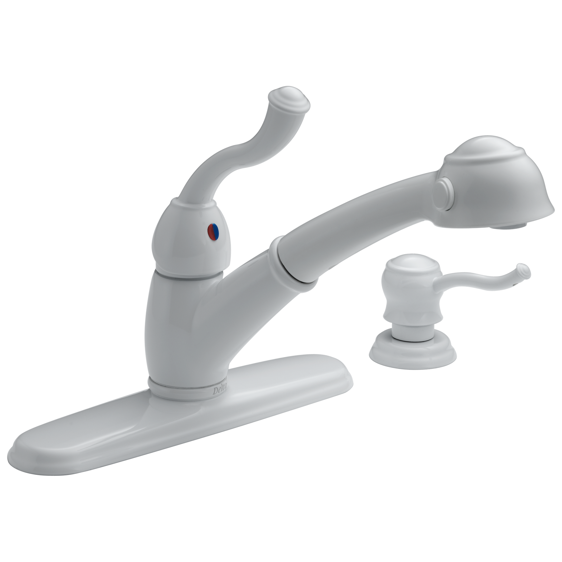 Single Handle Pull-Out Kitchen Faucet in White 473-WH | Delta Faucet