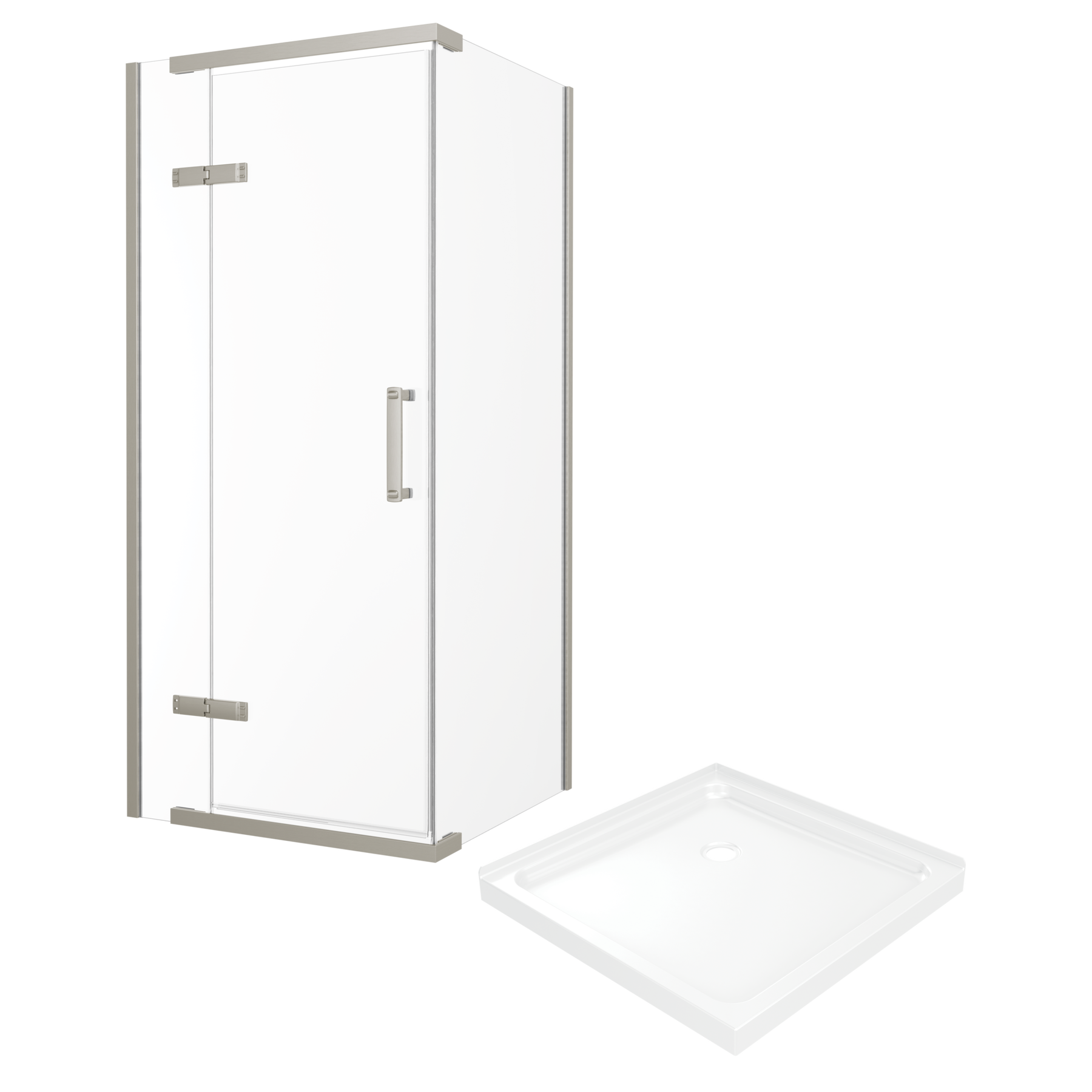 36x36 Corner Shower Bundle - Center in Stainless BVS2-IC211-WHSS ...