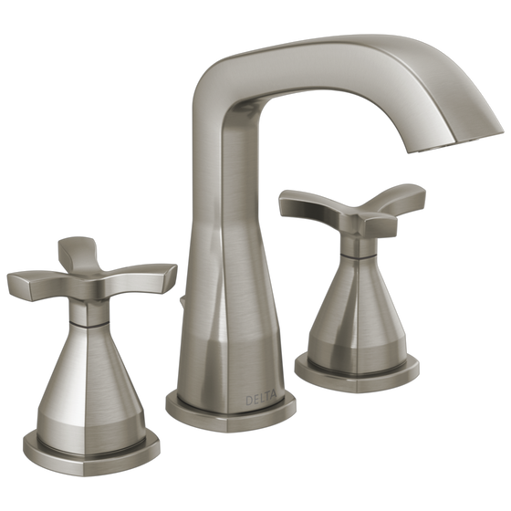 Two Handle Widespread Bathroom Faucet in Lumicoat® Stainless 357766-SS-PR-MPU-DST | Delta Faucet