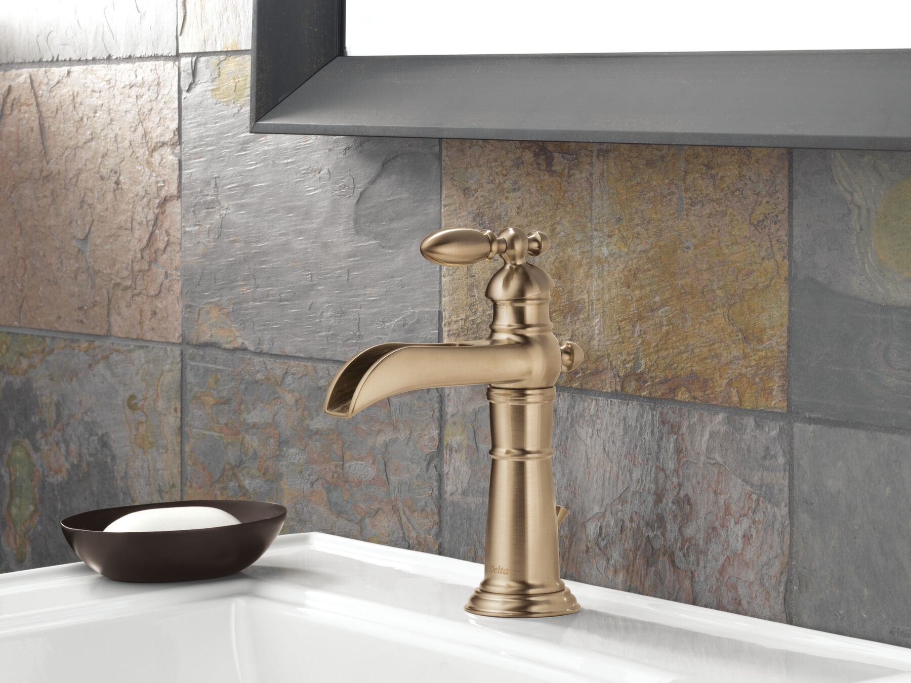 Single Handle Channel Bathroom Faucet in Champagne Bronze 554LF-CZ ...