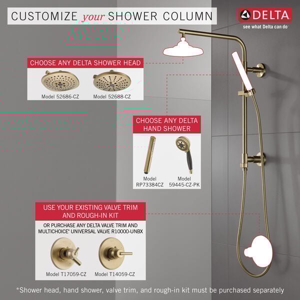 Shower Column 26" Round (Recertified) in Champagne Bronze 58820-CZ-R ...