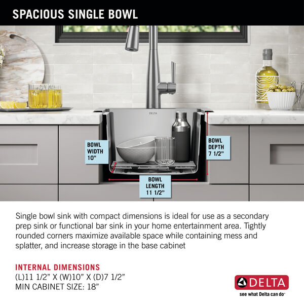 15” Stainless Steel Workstation Kitchen Bar Sink Drop-In Undermount ...