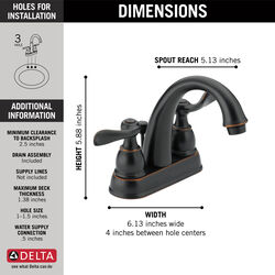 Two Handle Centerset Bathroom Faucet (Recertified) in Brushed Nickel ...