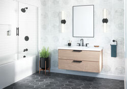 Two Handle Widespread Bathroom Faucet in Matte Black 35849LF-BL | Delta ...