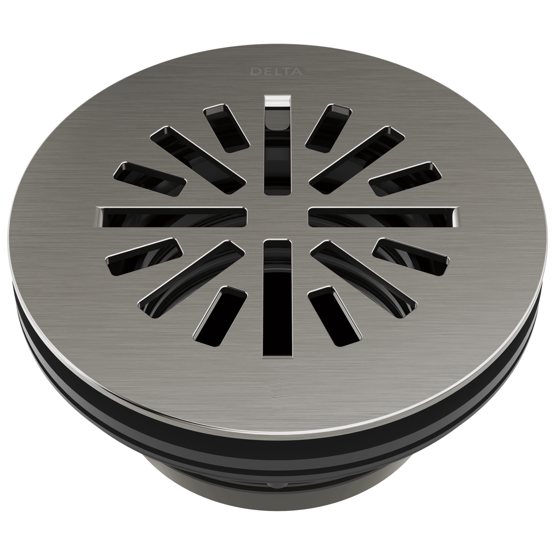 4" Prefab Round Shower Drain in Black Stainless DT051411-KS | Delta Faucet