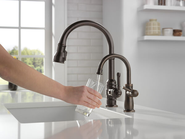 Single Handle Pull-Down Kitchen Faucet in Venetian Bronze 9190-RB-DST ...