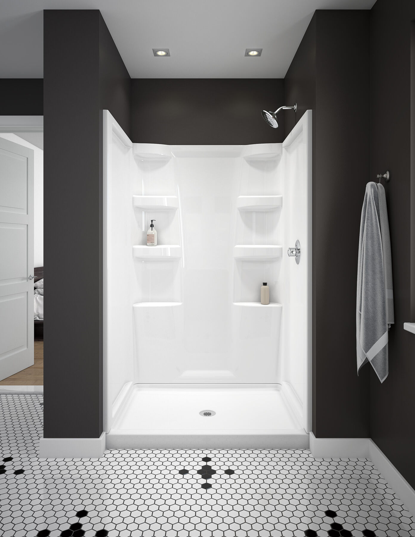 ProCrylic 48 in. Shower Surround in High Gloss White B67513-4834-WH ...