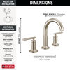 Two Handle Widespread Bathroom Faucet in Stainless 35442-SSMPU-DST | Delta Faucet