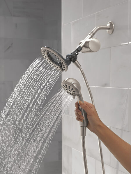 Shower Filter Attachment with 4-Setting In2ition® in Spotshield Brushed ...