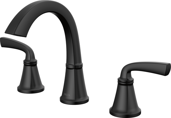 Two Handle Widespread Bathroom Faucet in Matte Black 35864LF-BL | Delta Faucet