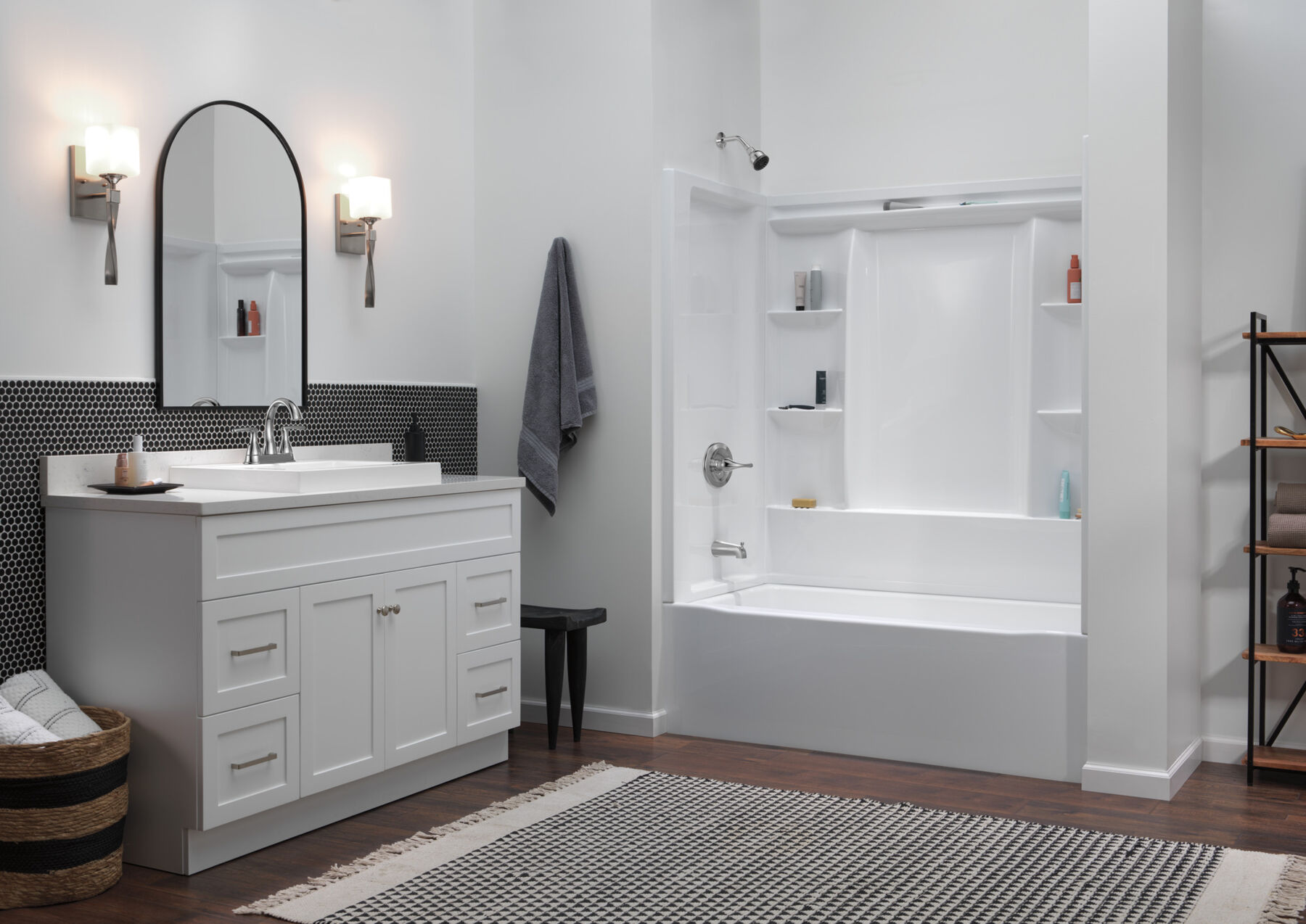 60x32 Alcove Bathtub Bundle with Trim, Drain and Overflow - Left Drain ...