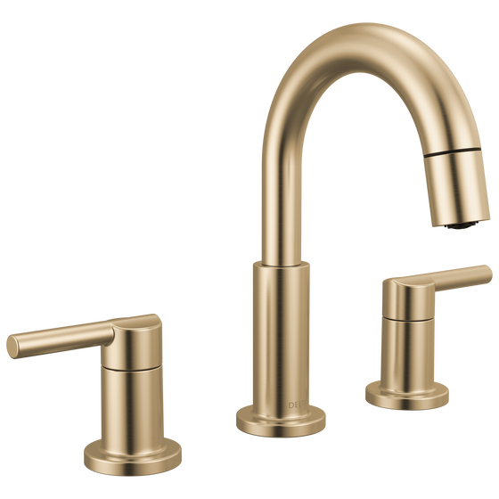 Two Handle Widespread Pull-Down Bathroom Faucet in Champagne Bronze 35749LF-CZPD | Delta Faucet