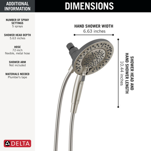 In2ition® 5-Setting Two-in-One Shower in Brushed Nickel 75578DSN ...