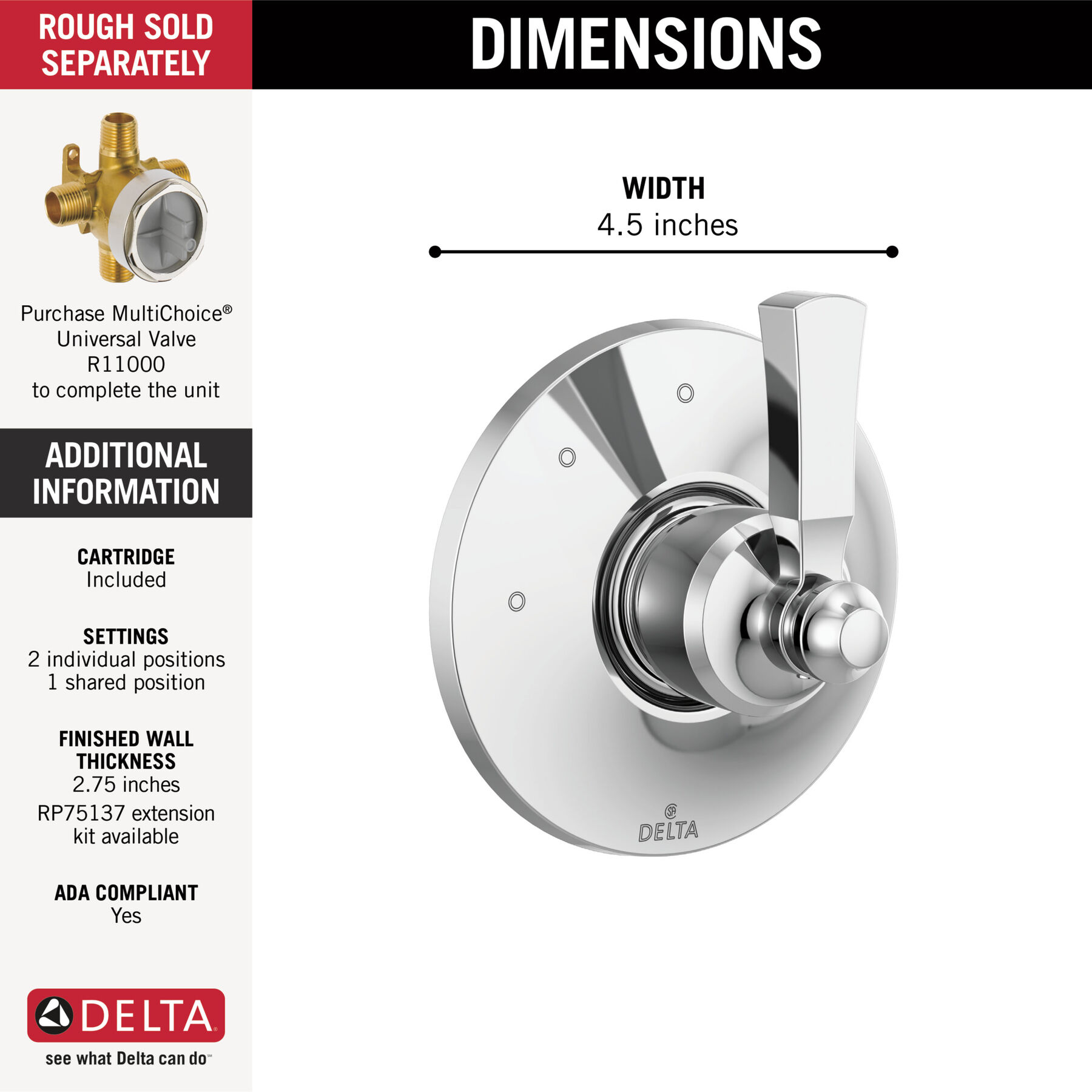 3 Setting Diverter Trim in Chrome T11856 | Delta Faucet