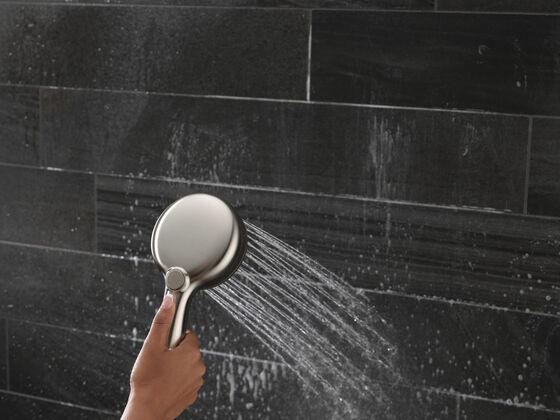 7-Setting Wall Mount Hand Shower with Cleaning Spray in Lumicoat ...