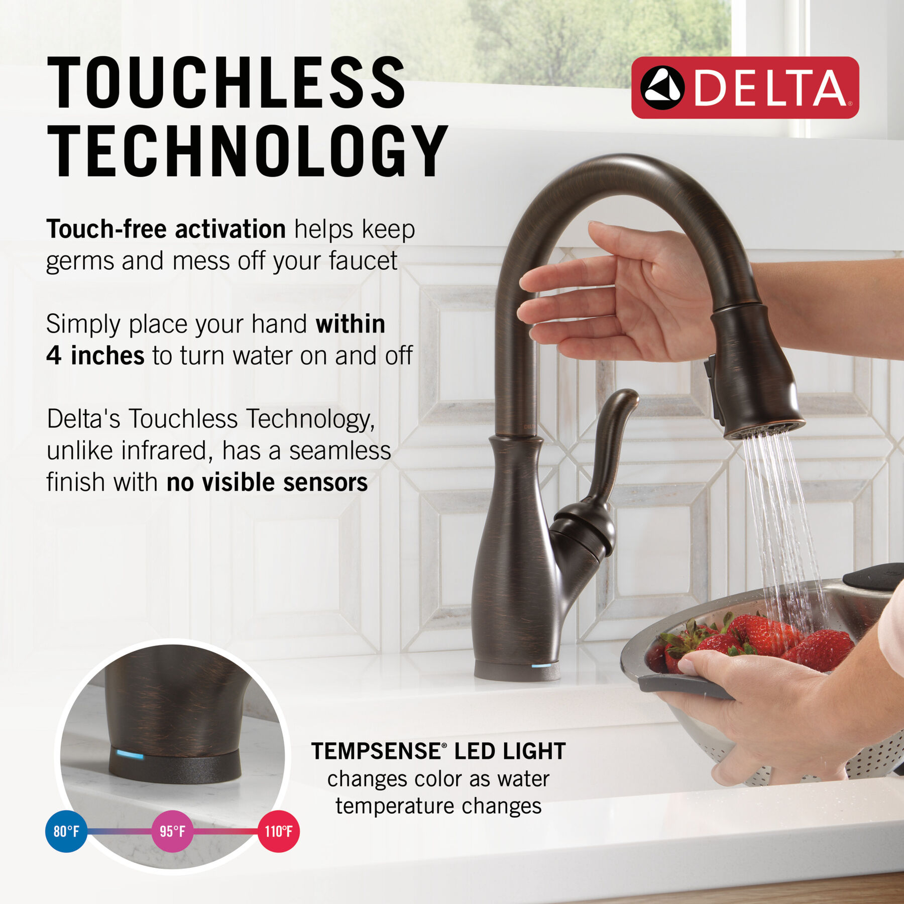 Touch2O® Kitchen Faucet with Touchless Technology in Venetian Bronze ...