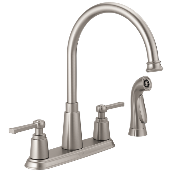 Two Handle Kitchen Faucet with Spray (Recertified) in Spotshield ...