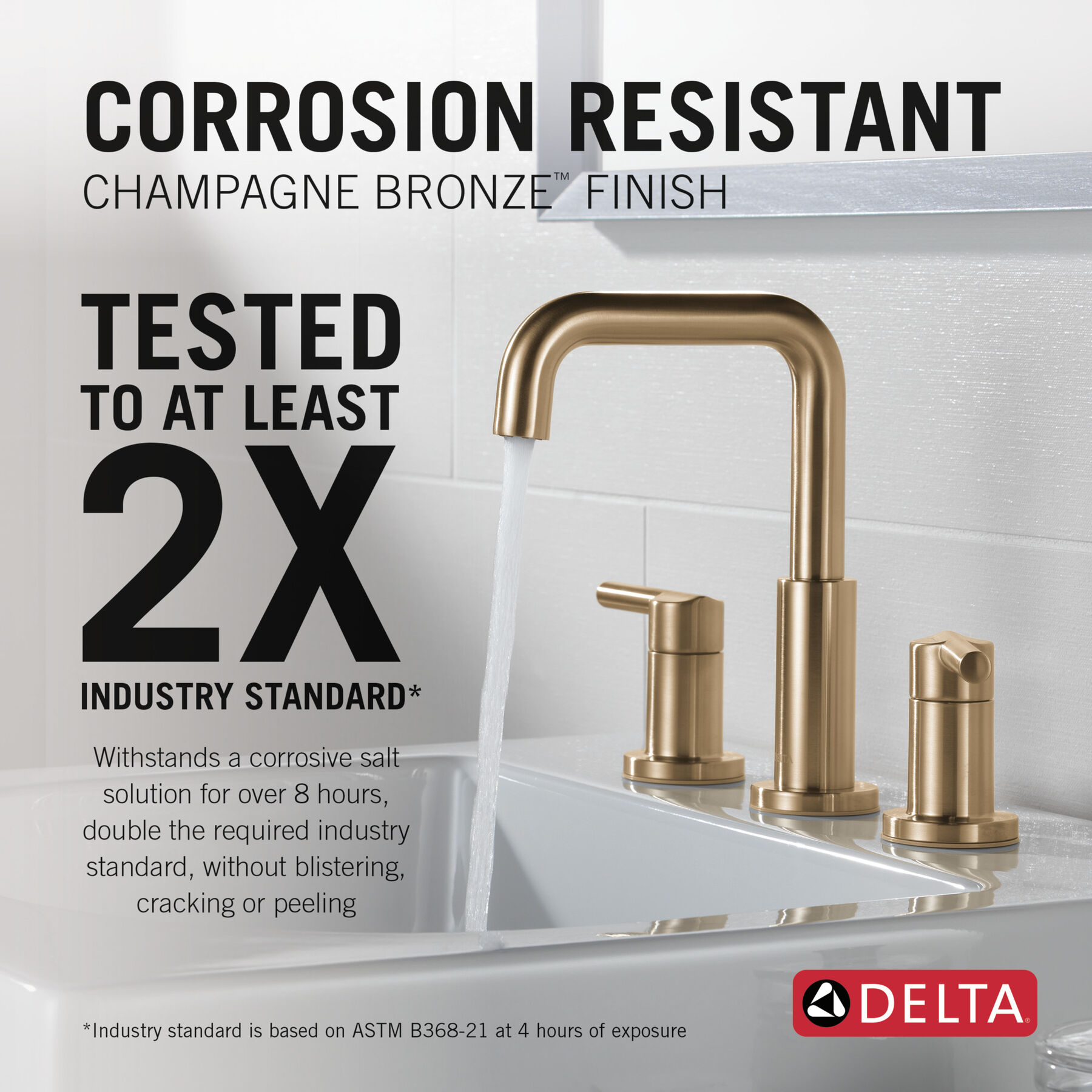 Two Handle Widespread Bathroom Faucet in Champagne Bronze 35849LF-CZ | Delta Faucet