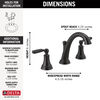 Two Handle Widespread Bathroom Faucet in Matte Black 3532LF-BLMPU ...