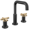 Widespread Bathroom Faucet (Recertified) in Matte Black / Champagne Bronze 35894LF-GZ-R | Delta ...