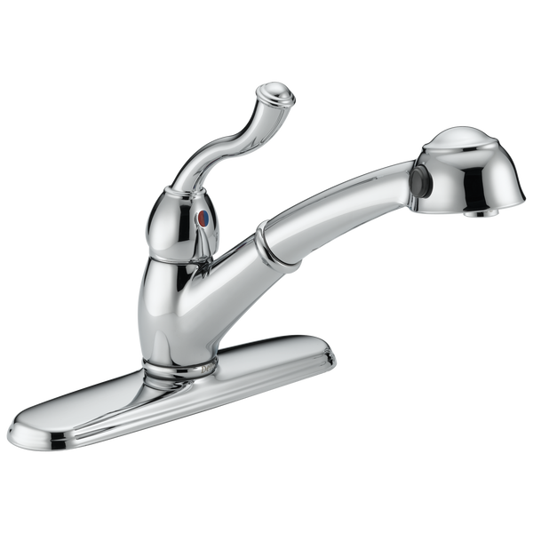 Single Handle Pull-Out Kitchen Faucet in Chrome 473-DST | Delta Faucet