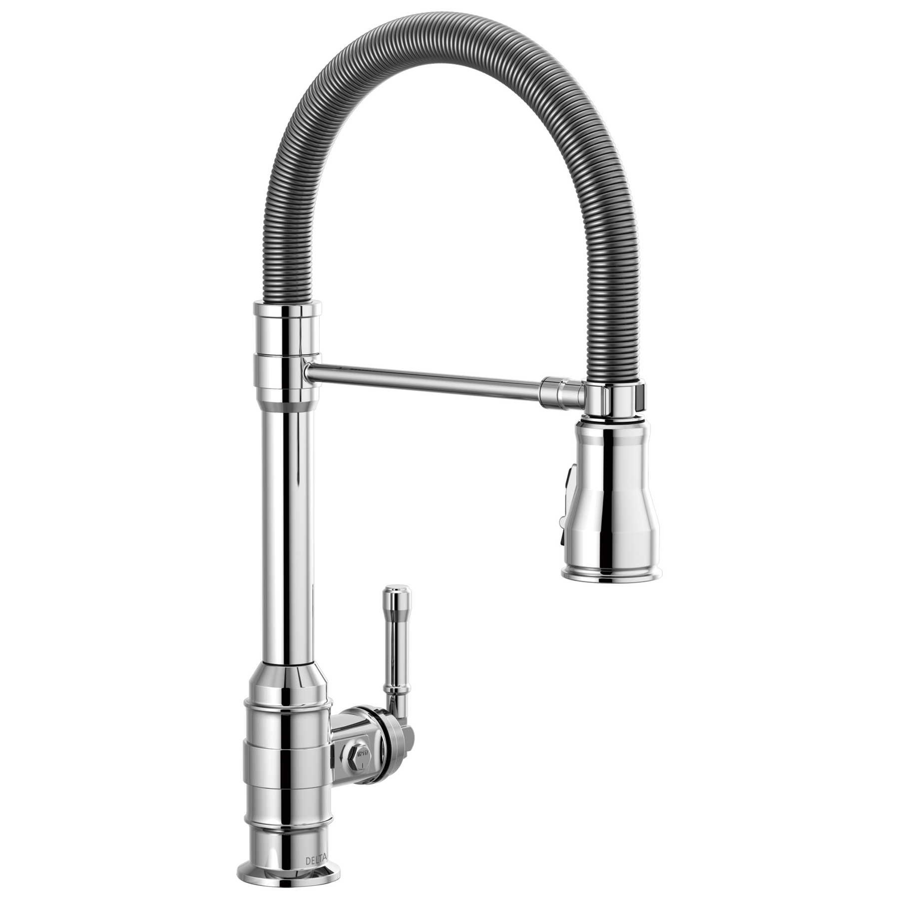 Single Handle Pull-Down Kitchen Faucet With Spring Spout in Chrome 9690 ...