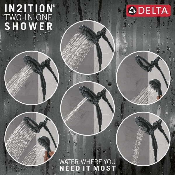 Shower Filter Attachment with 4-Setting In2ition® in Matte Black ...