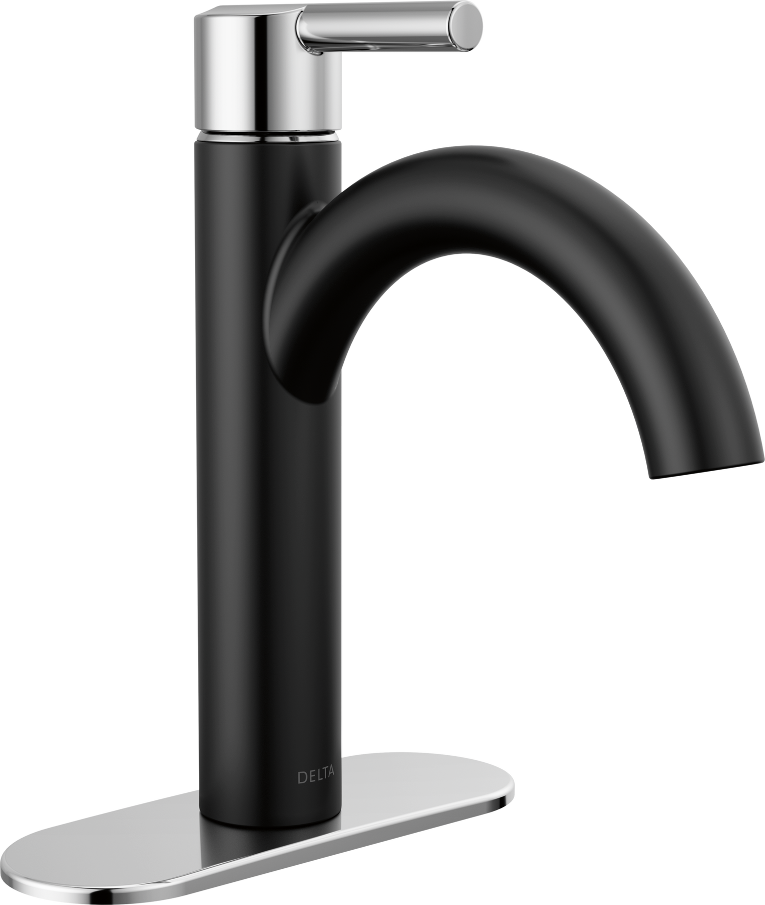 Single Handle Bathroom Faucet in Matte Black / Chrome 15749LF-CS | Delta Faucet