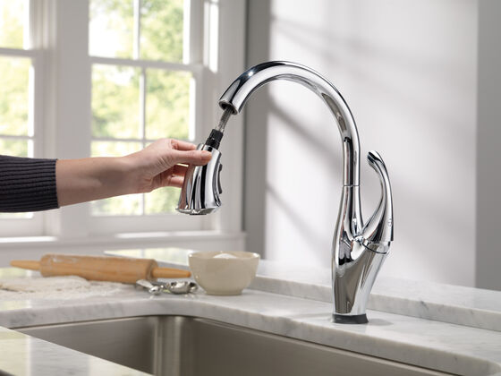 Single Handle Pull-Down Kitchen Faucet with Touch2O® Technology and ...