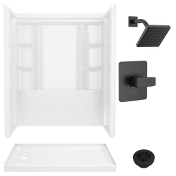 EverEdge Shower Base 60"x32" Left Drain in High Gloss White B12137 ...