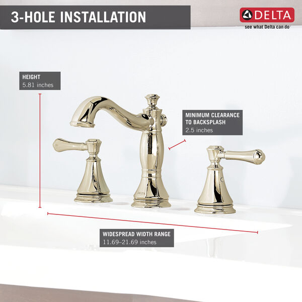 Two Handle Widespread Bathroom Faucet (Recertified) in Polished Nickel ...
