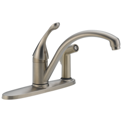 Single Handle Kitchen Faucet with Spray in Stainless 441-SS-DST | Delta ...