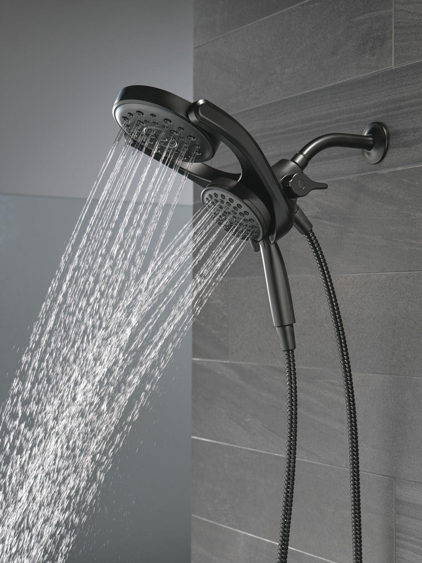 HydroRain® 4-Setting Two-in-One Shower Head in Matte Black 75698BL ...