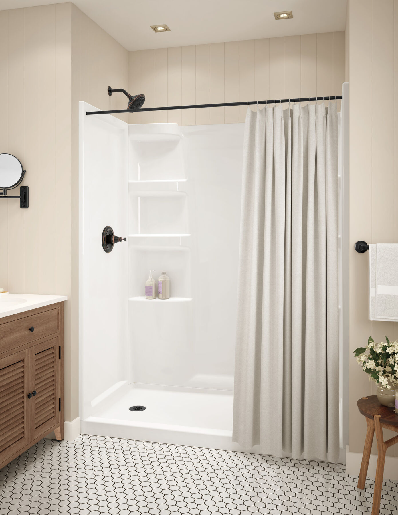 ProCrylic 60 in. x 30 in. Shower Surround in High Gloss White B67513 ...