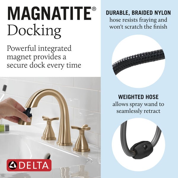 Two Handle Widespreadh Pull Down Bathroo (Recertified) in Lumicoat® Champagne Bronze 357756-CZPD ...