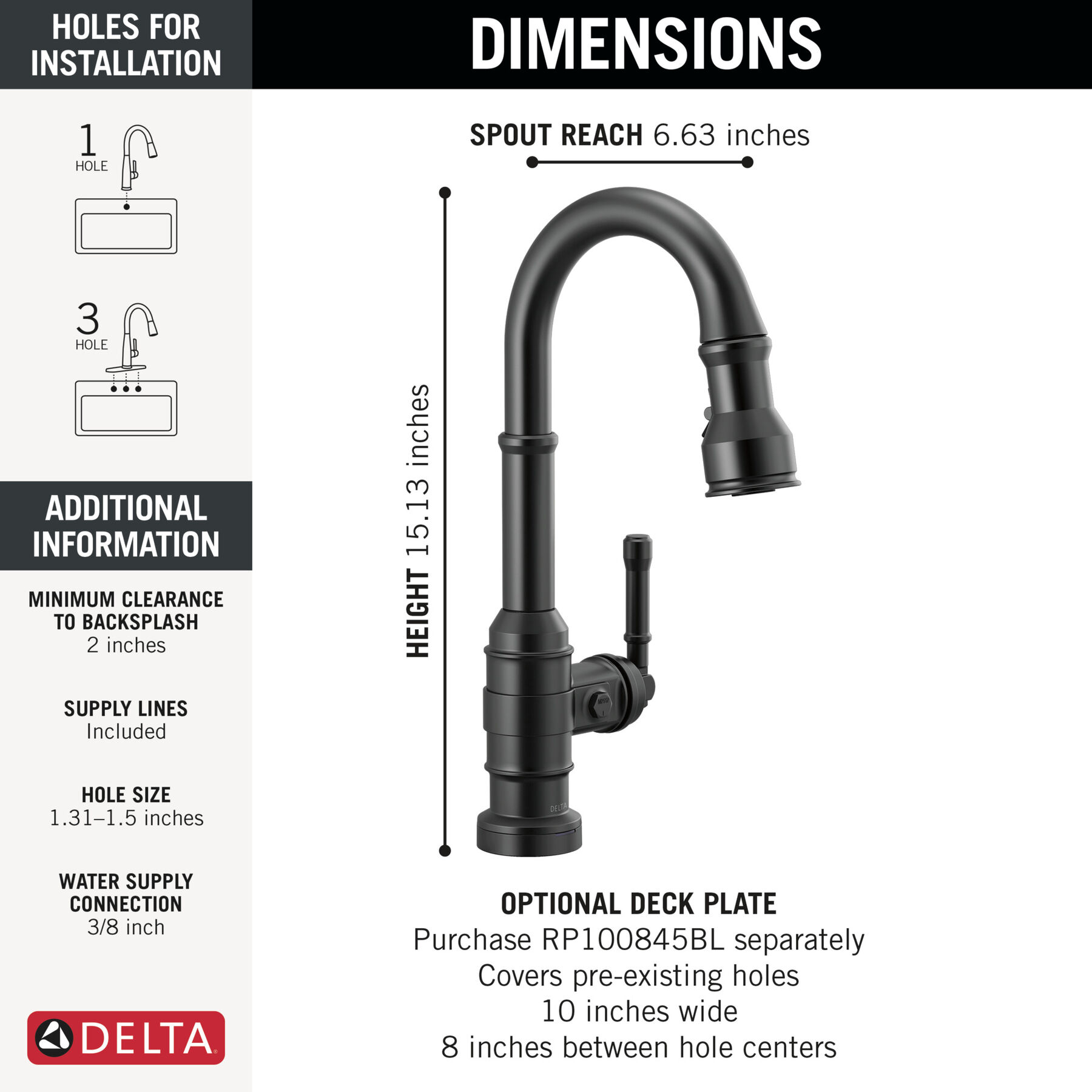 Touch2O® Bar / Prep Faucet with Touchless Technology in Matte Black ...