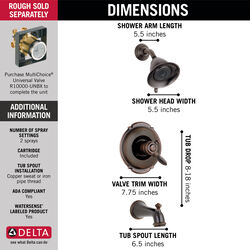 Single Handle Bathroom Faucet in Venetian Bronze 555LF-RB | Delta Faucet