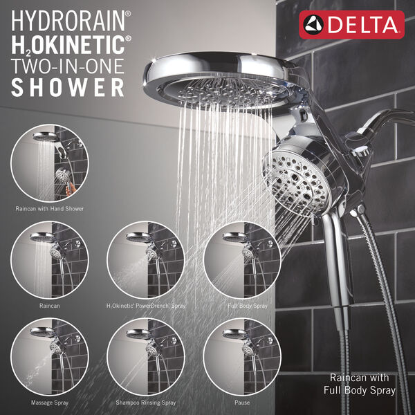 6-Setting HydroRain® with ProClean™ in Lumicoat® Chrome 56000-PR | Delta Faucet