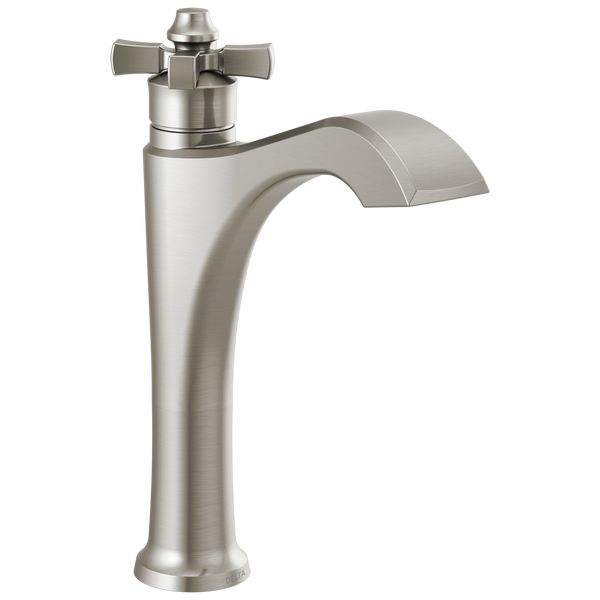 Single Handle Mid-Height Vessel Bathroom Faucet in Stainless 657-SS-DST ...