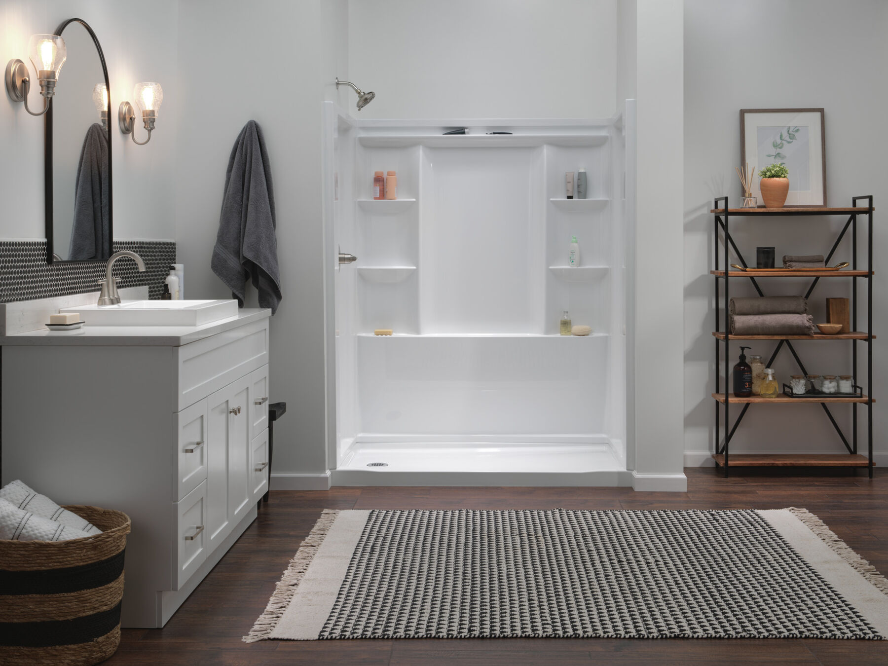 EverEdge Shower Wall 60x32" in High Gloss White B12207-6032-WH | Delta ...