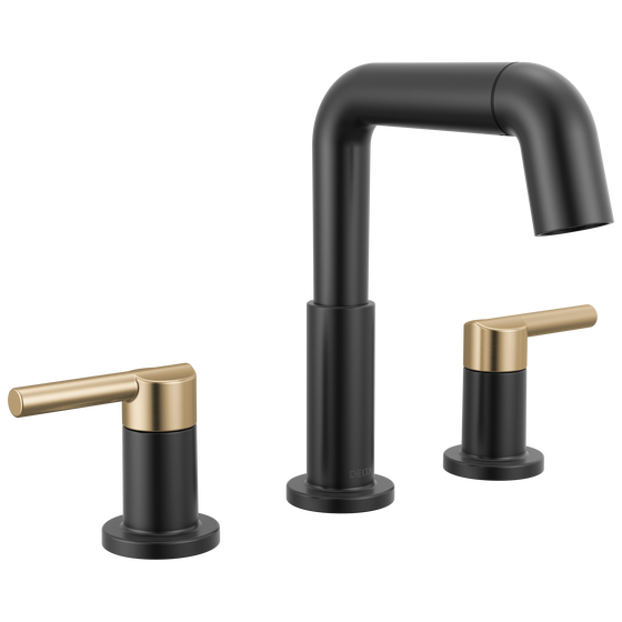 Two Handle Widespread Pull-Down Bathroom Faucet in Matte Black ...