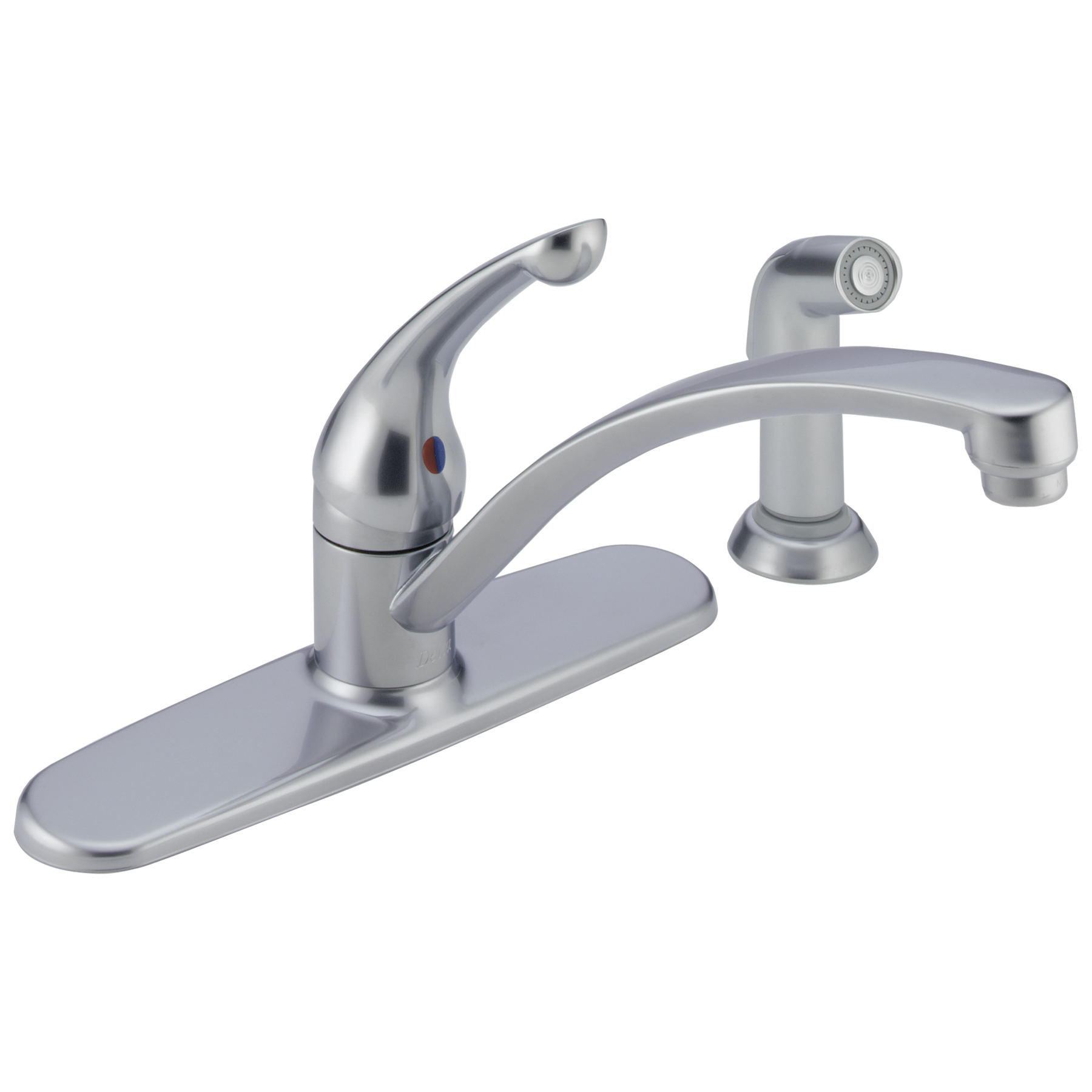 Single Handle Kitchen Faucet in Matte Chrome 440-MCPLUS | Delta Faucet