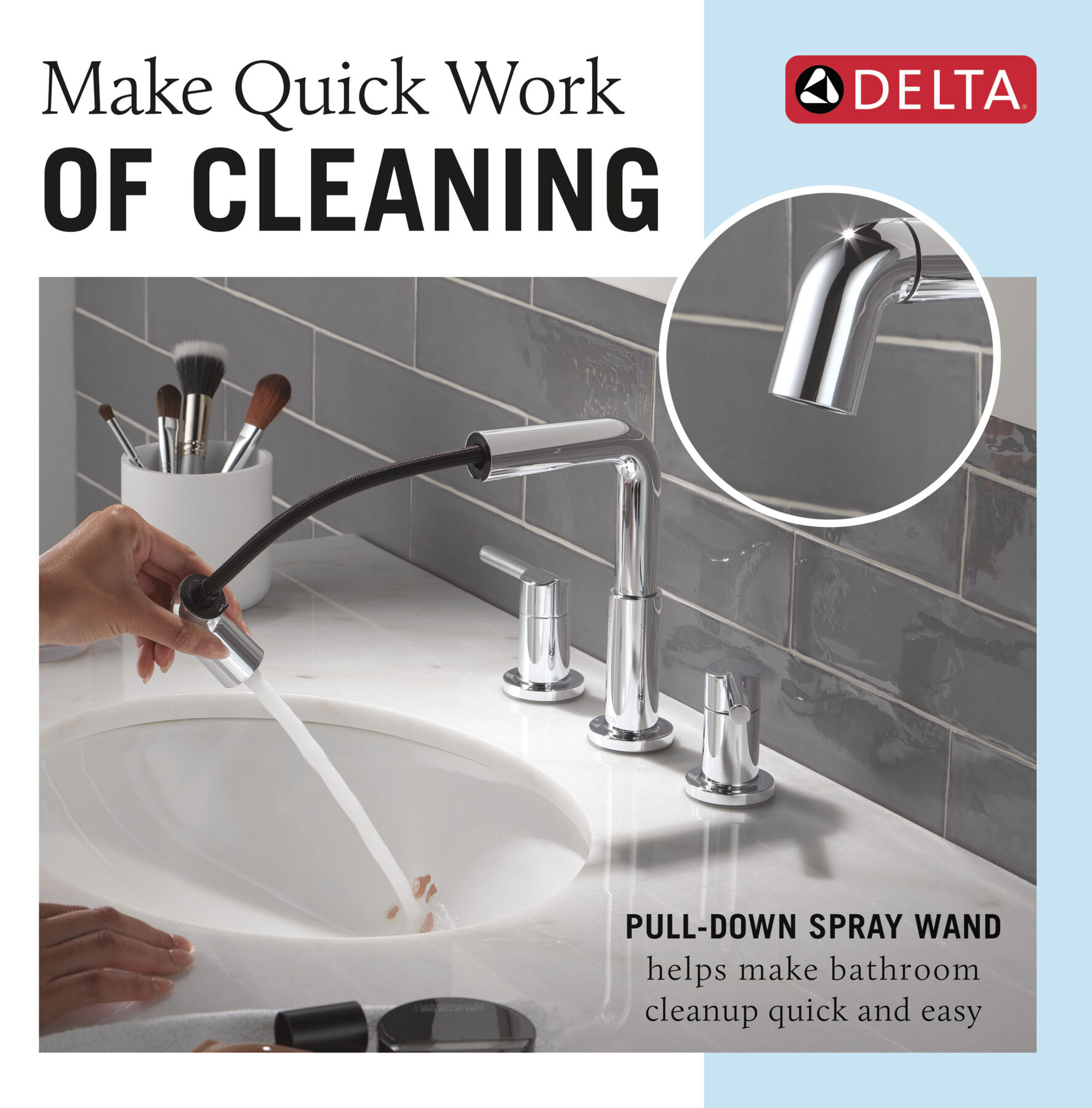 Two Handle Widespread Pull-Down Bathroom Faucet in Chrome 35849LF-PD | Delta Faucet