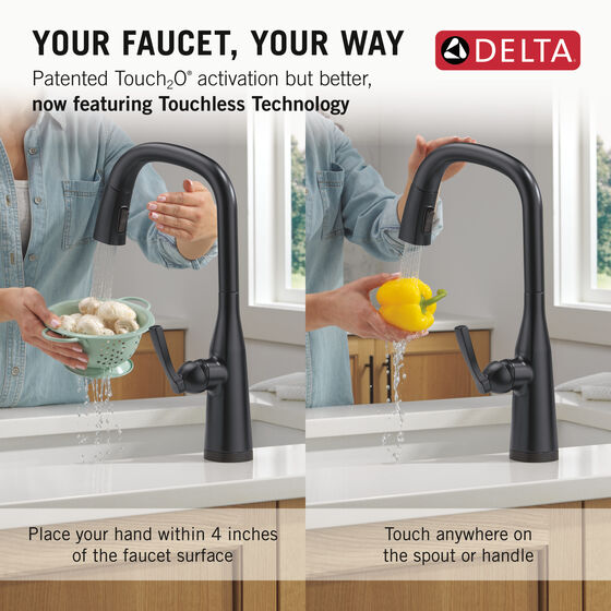 Touch2O® Technology Kitchen Faucet with Touchless Technology in Matte ...