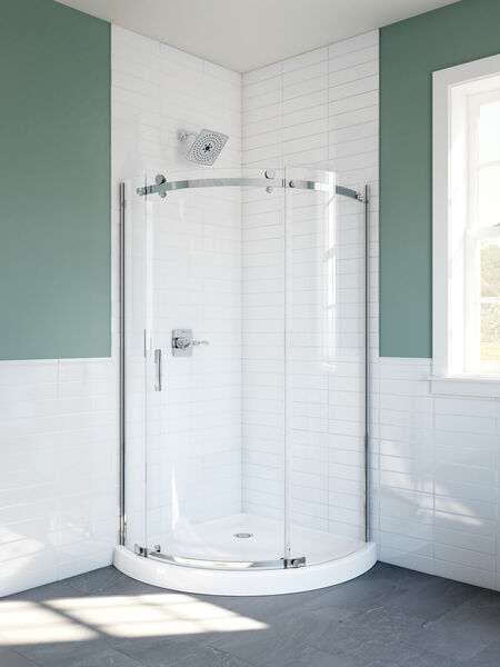 38'' Round Corner Shower Base in High Gloss White B711917-3838-WH ...