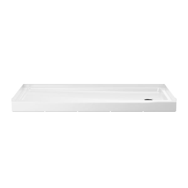 Classic 500 Shower Base 60"x30" Right Drain in High Gloss White B12135 ...