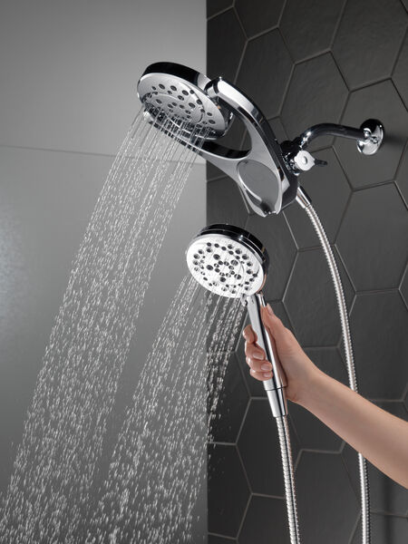 HydroRain® 4-Setting Two-in-One Shower Head in Chrome 75699 | Delta Faucet